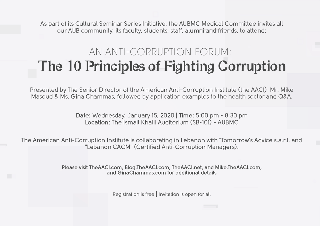 An Anti-Corruption Forum: The 10 Principles of Fighting Corruption ...